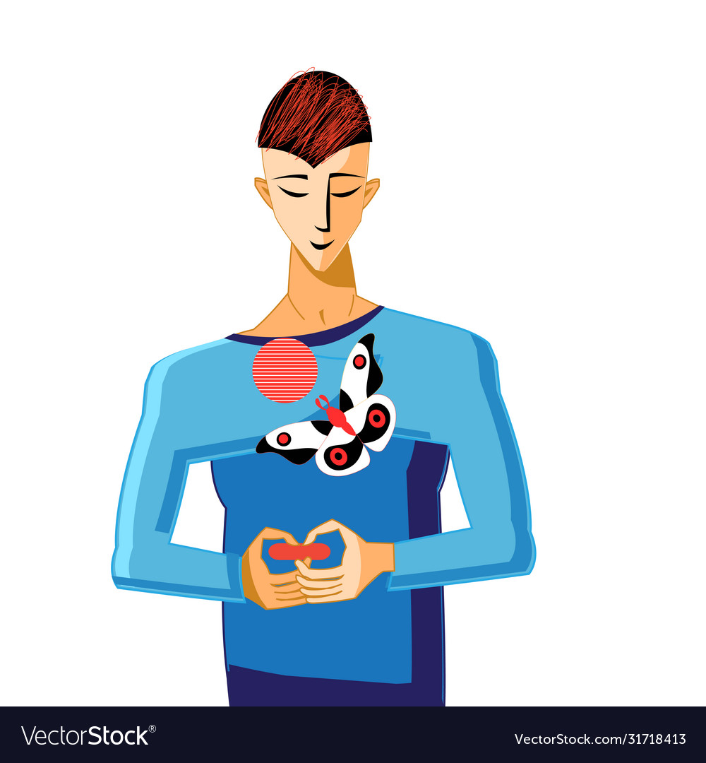 Portrait a young man Royalty Free Vector Image