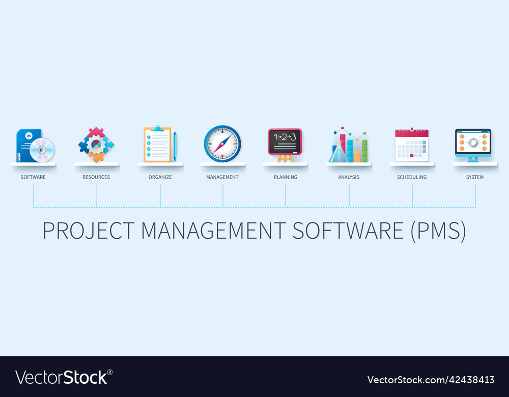 Project management software web infographics Vector Image