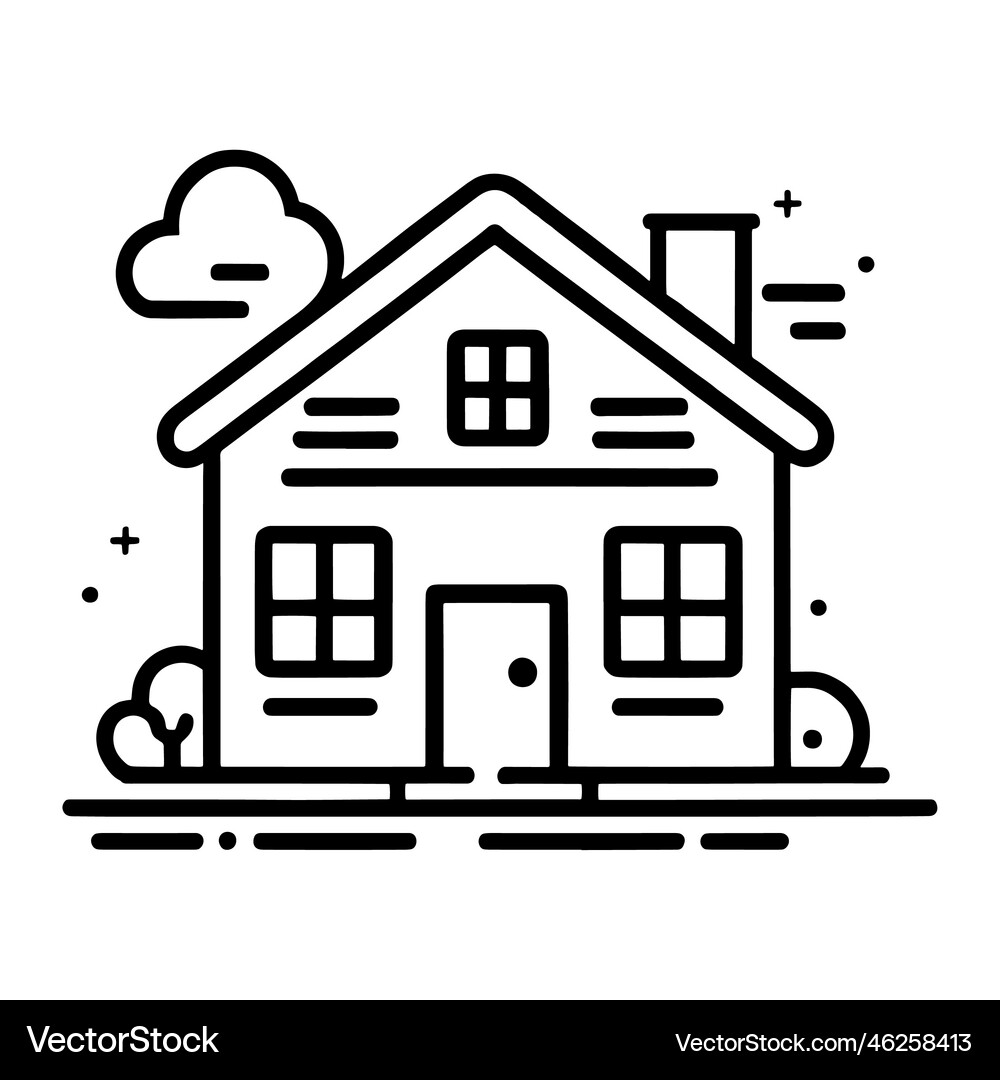 Real estate simple line icon Royalty Free Vector Image