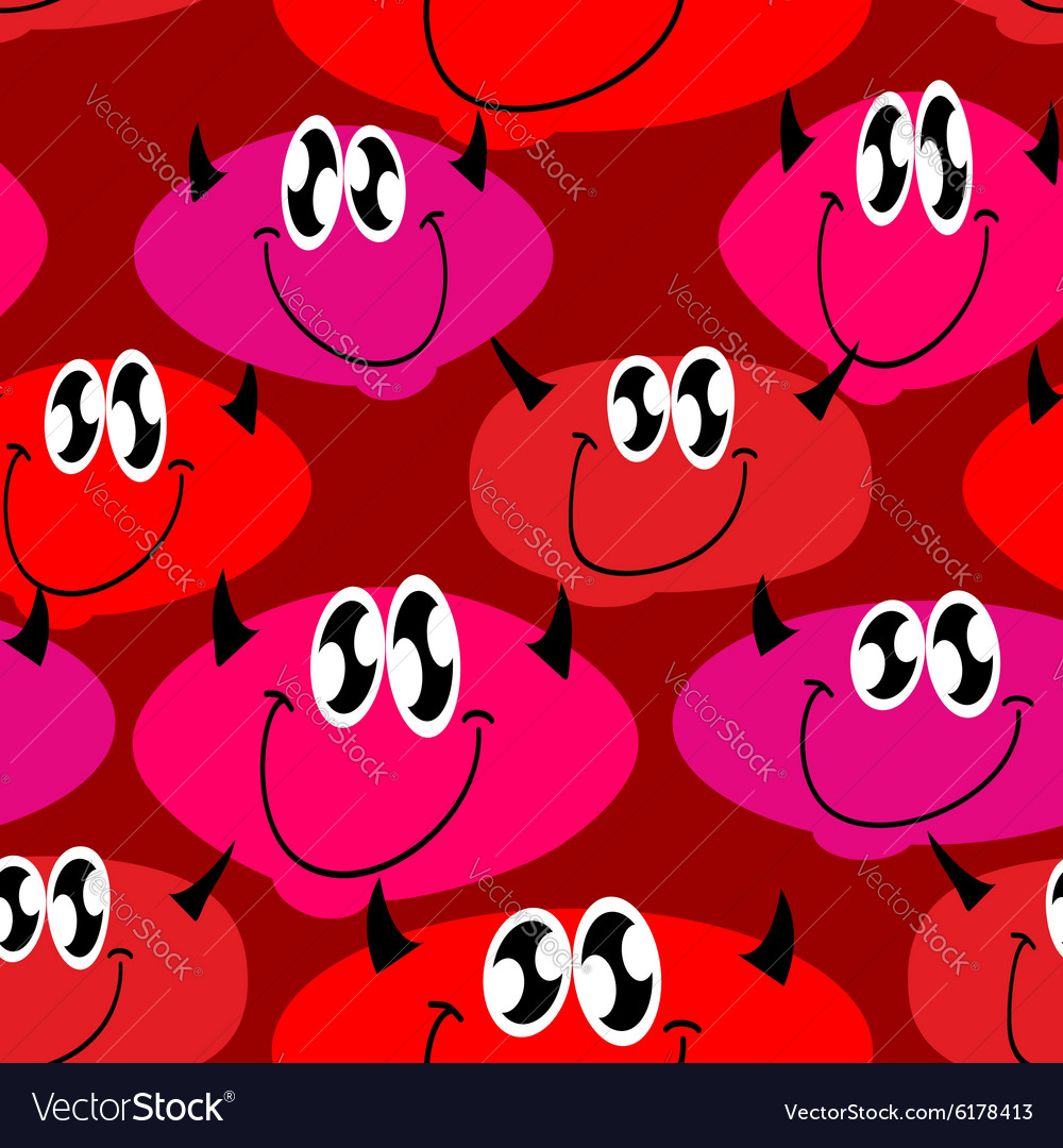 Red devil seamless pattern many devils background Vector Image