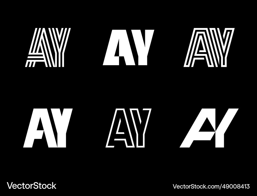 Set of letter ay logos Royalty Free Vector Image