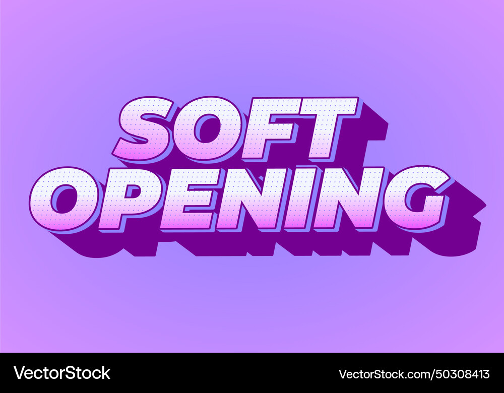 Soft opening text effect in 3d look and eye Vector Image