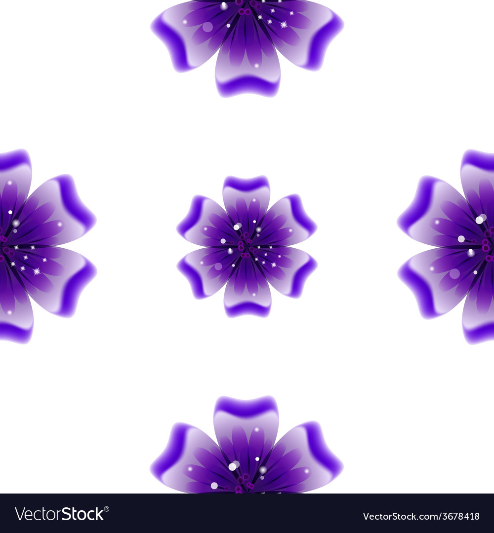 Beautiful violet flower seamless floral pattern Vector Image