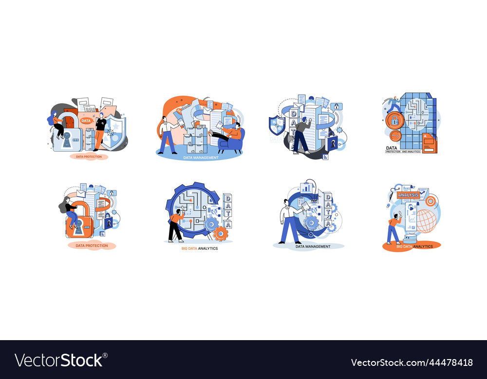 Big data analytics platform data management Vector Image