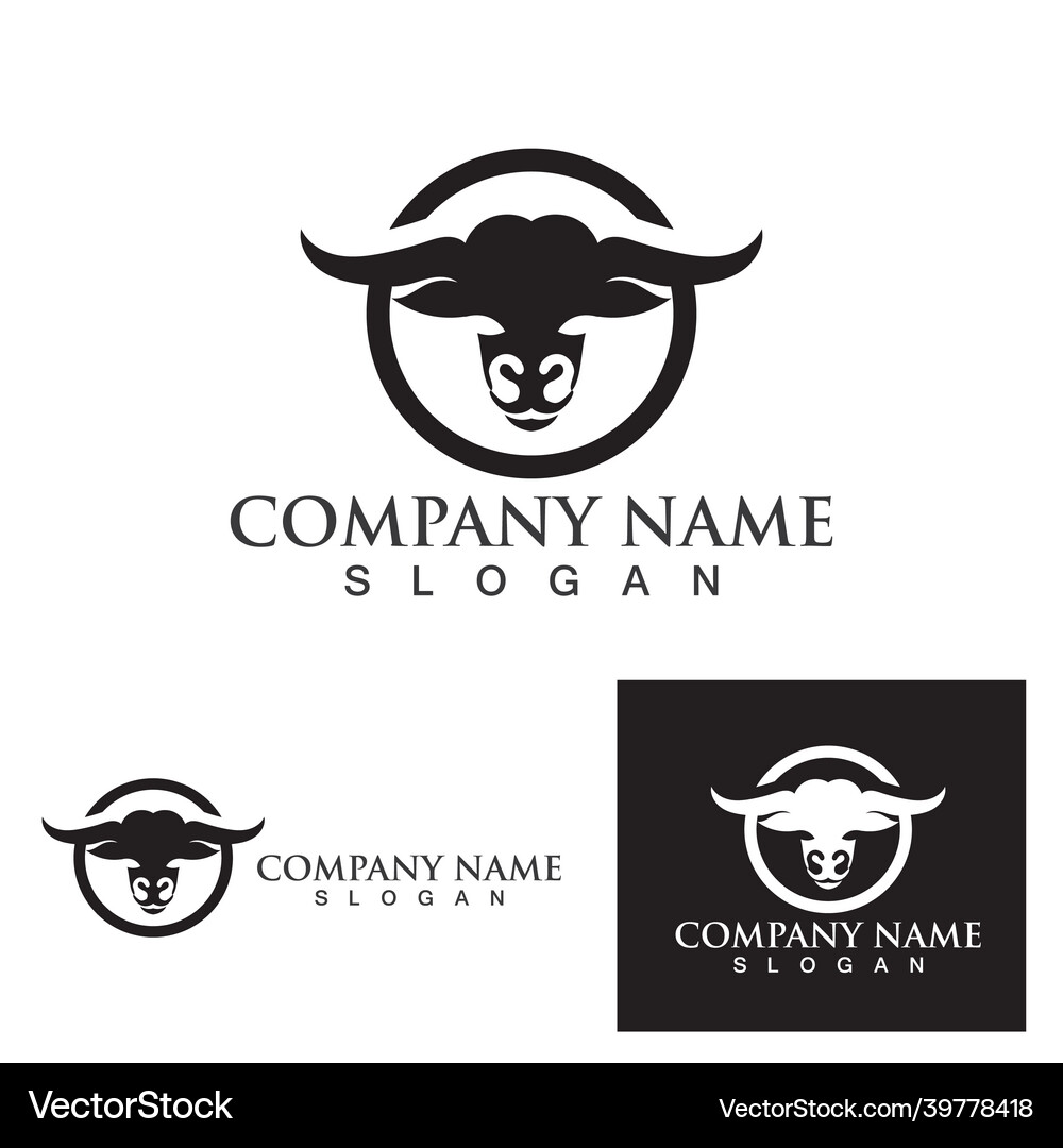 Bull logo and symbol Royalty Free Vector Image