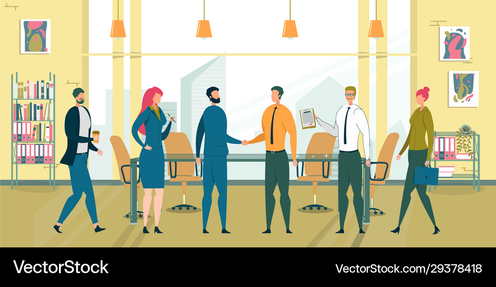 Business agreement deal flat Royalty Free Vector Image