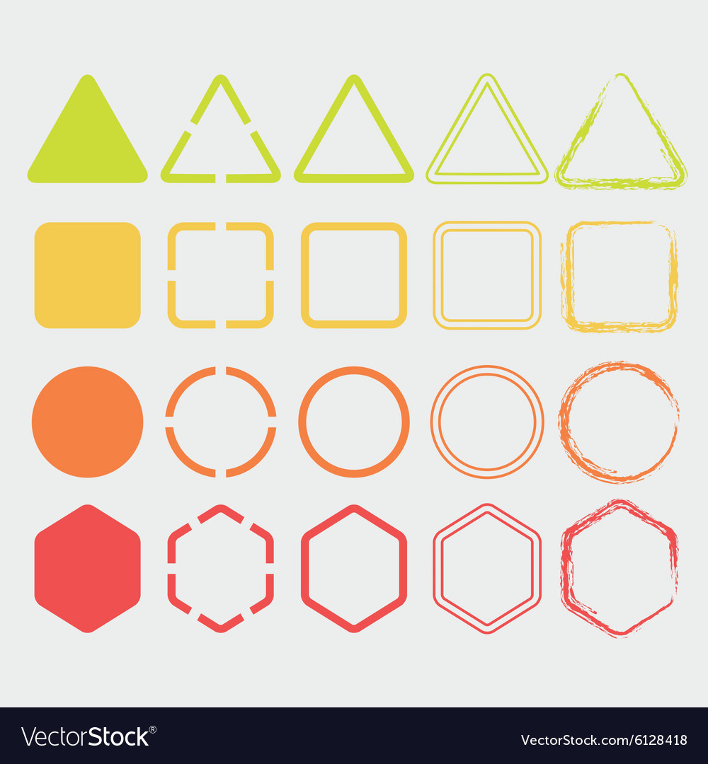 Colored shapes design elements Royalty Free Vector Image