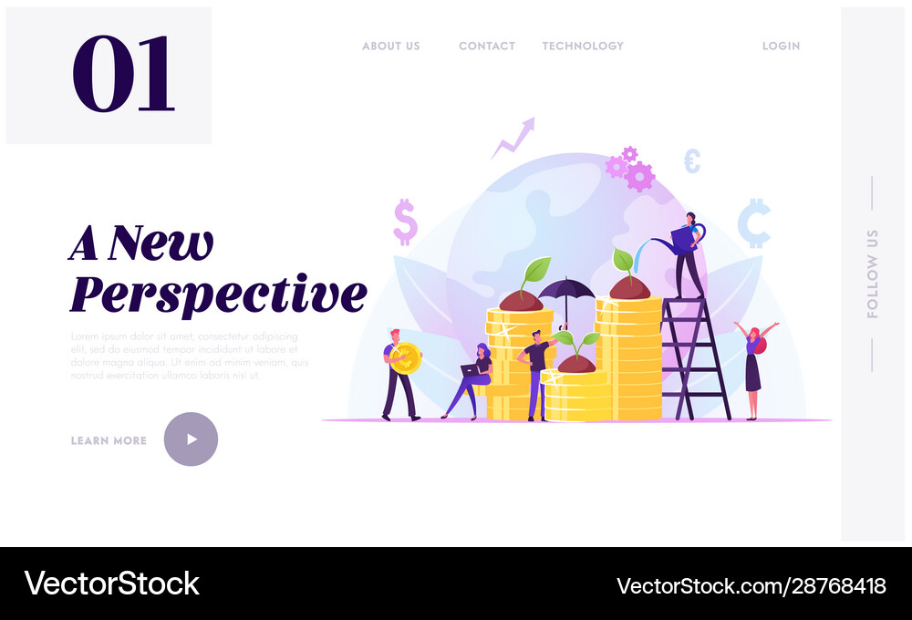 Corporate social responsibility website landing Vector Image
