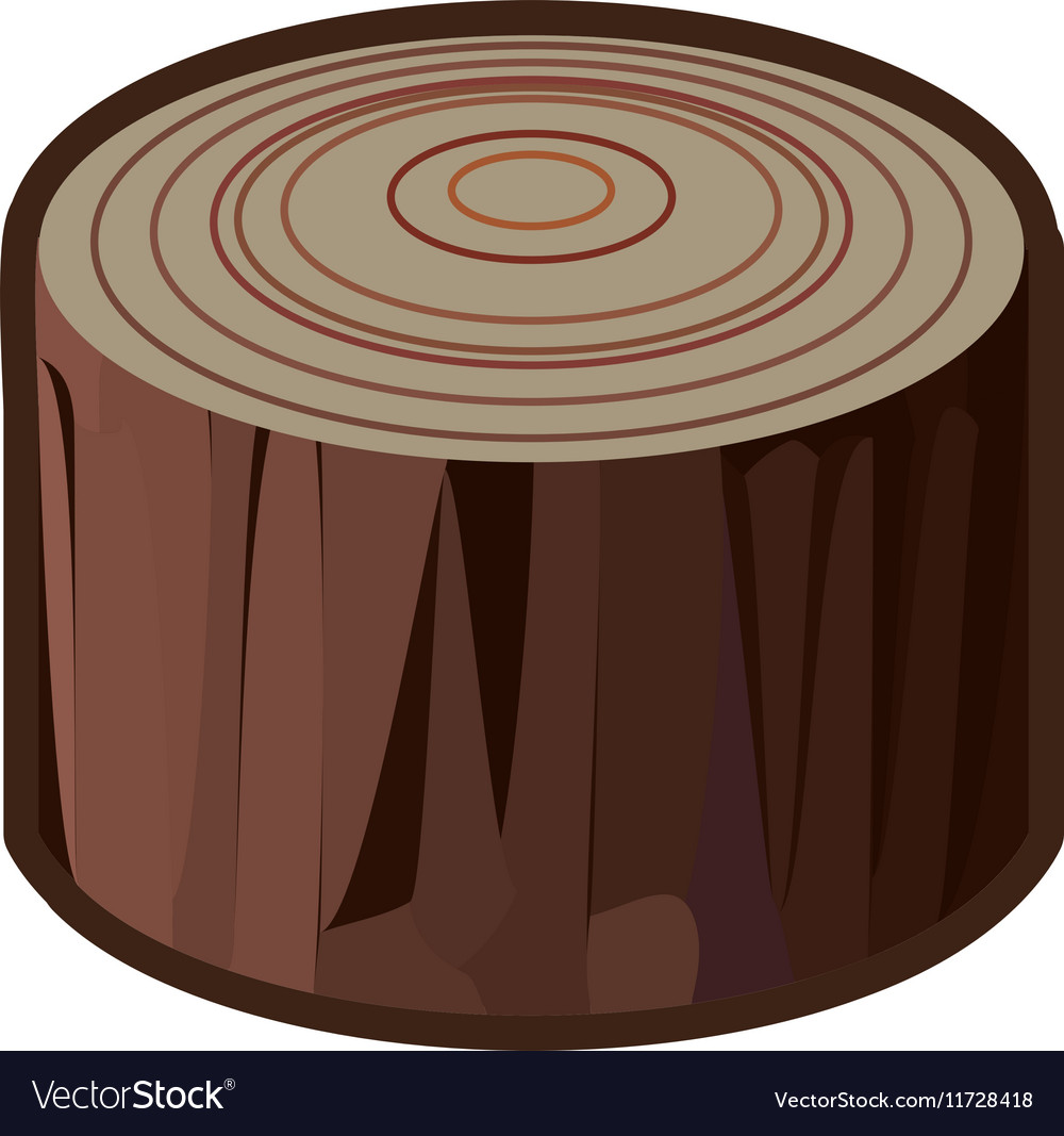 Cut tree isolated icon Royalty Free Vector Image