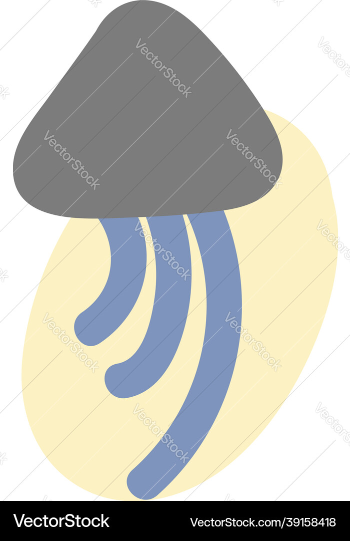Cute grey jellyfish on a white background Vector Image