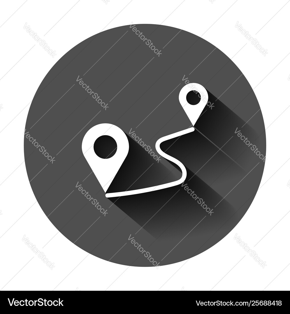 Distance pin icon in flat style gps navigation Vector Image