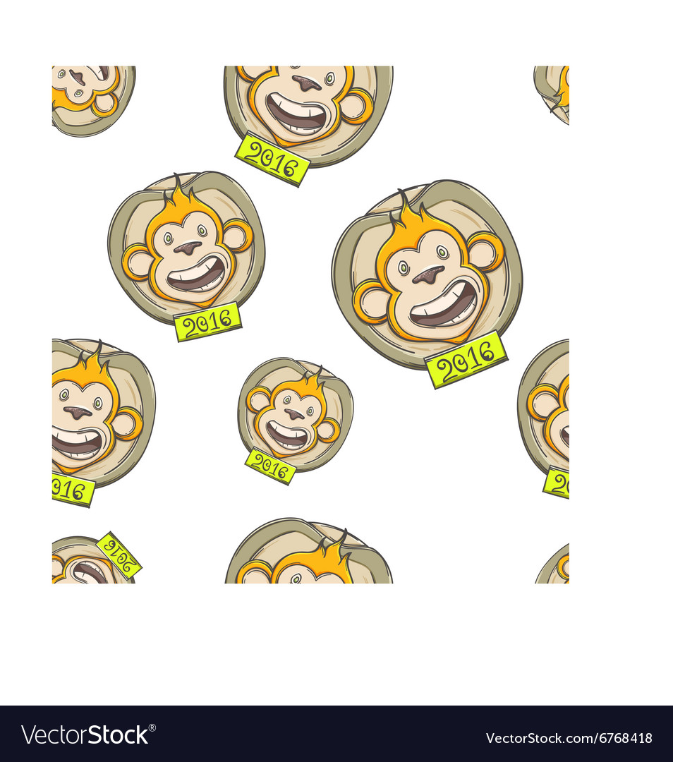 Fire monkey seamless texture three Royalty Free Vector Image