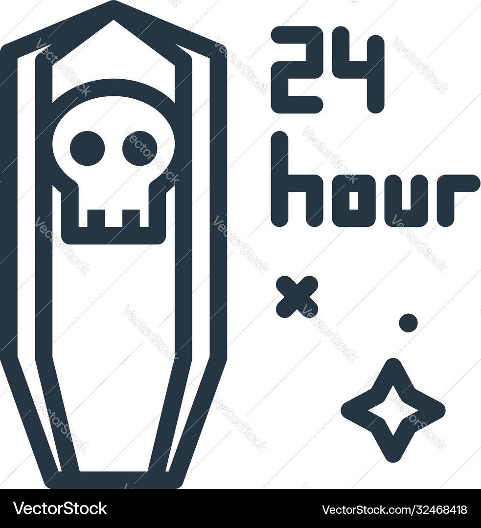 Funeral icon isolated on white background outline Vector Image