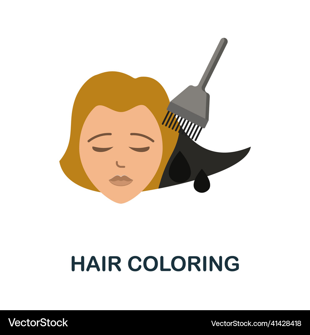 Hair coloring flat icon colored element sign from Vector Image