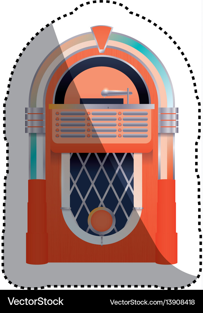 Jukebox vintage rockola Royalty Free Vector Image