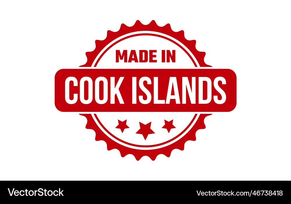 Made in cook islands rubber stamp Royalty Free Vector Image