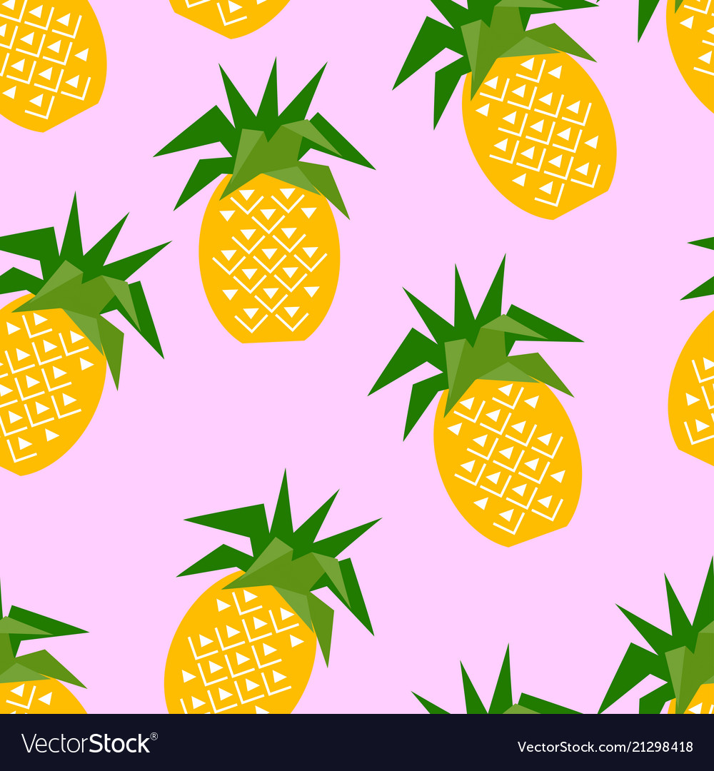 Seamless pineapple geometric pattern Royalty Free Vector