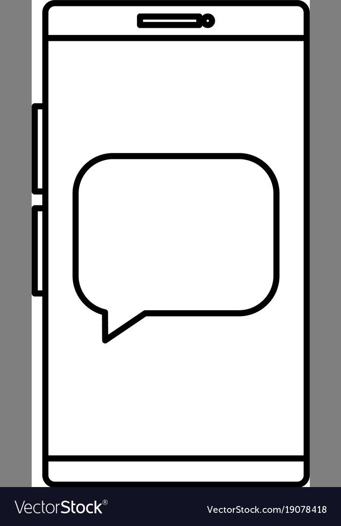 Smartphone device with speech bubbles Royalty Free Vector
