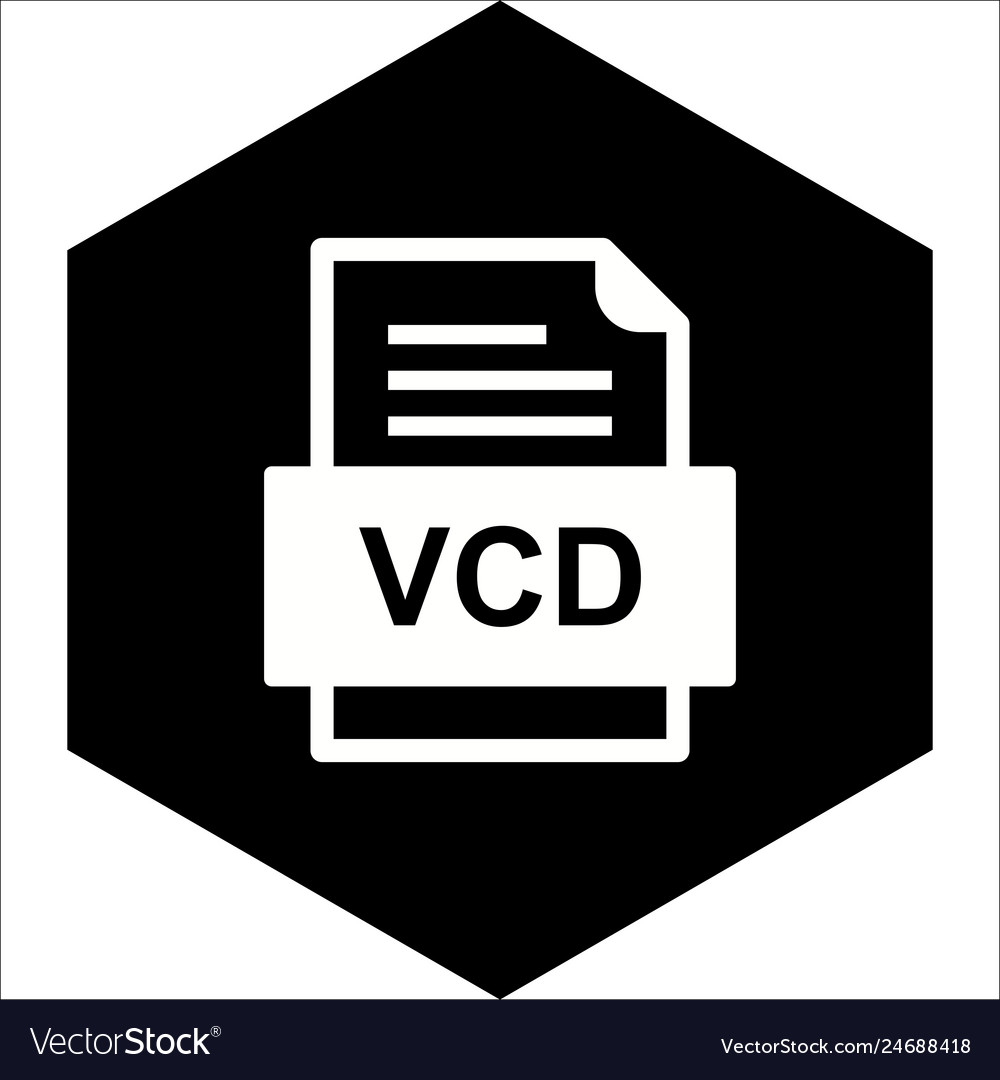 Vcd file document icon Royalty Free Vector Image