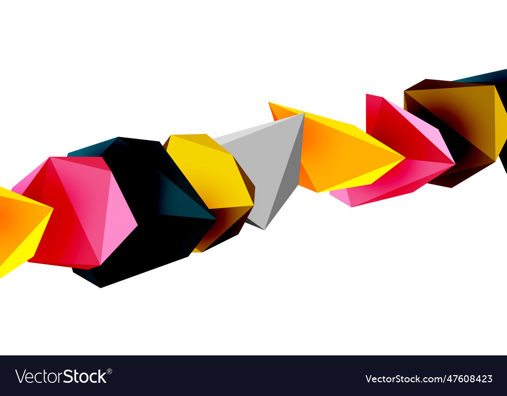 3d low poly triangle design elements Royalty Free Vector