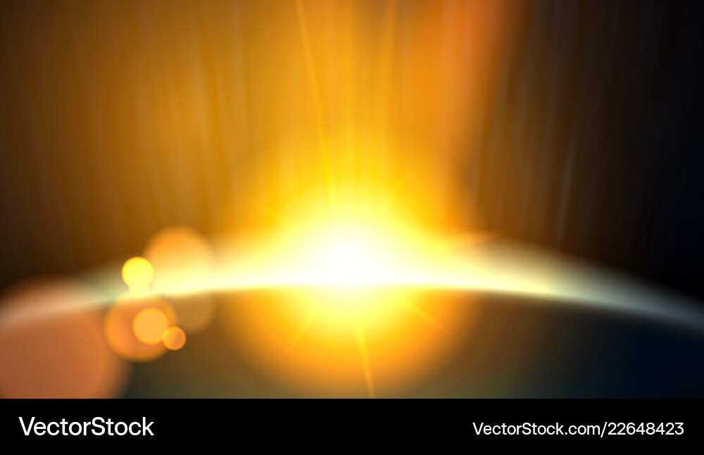 Abstract planet beautiful sun rays of light Vector Image