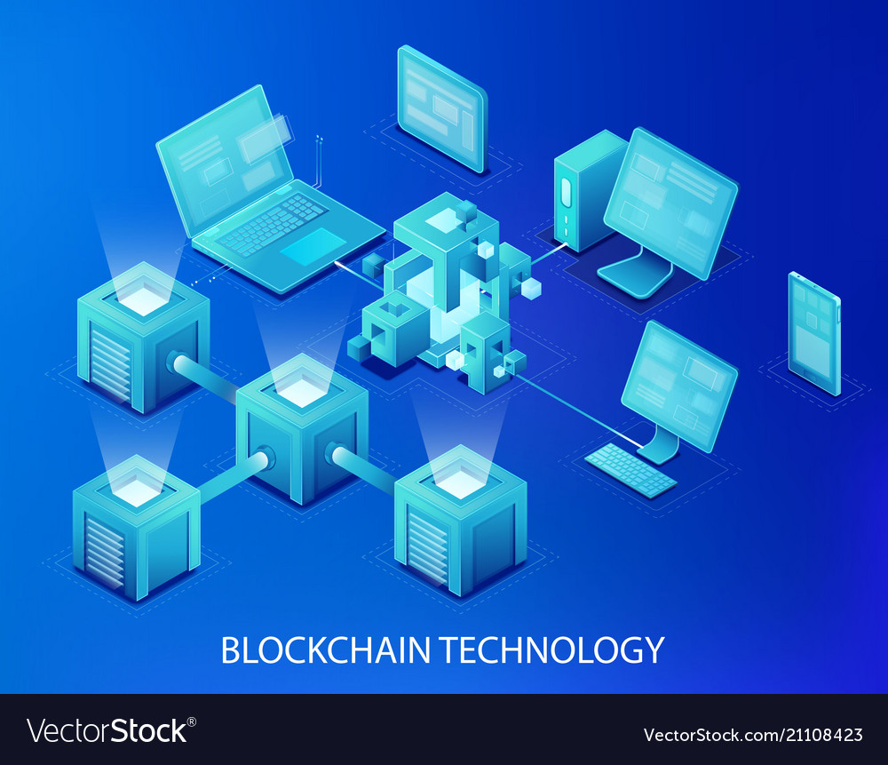 Blockchain technology Royalty Free Vector Image