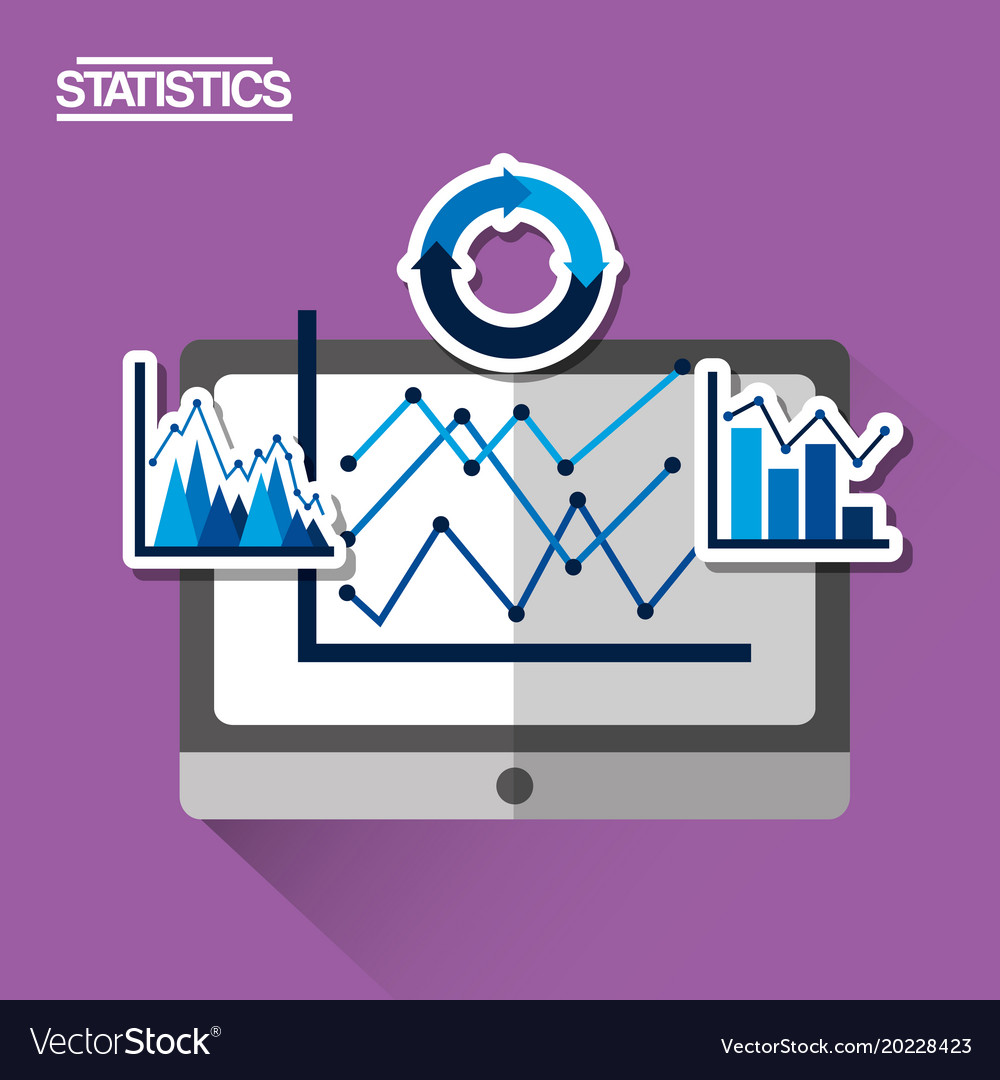 Business mobile strategy web statistics graphs Vector Image