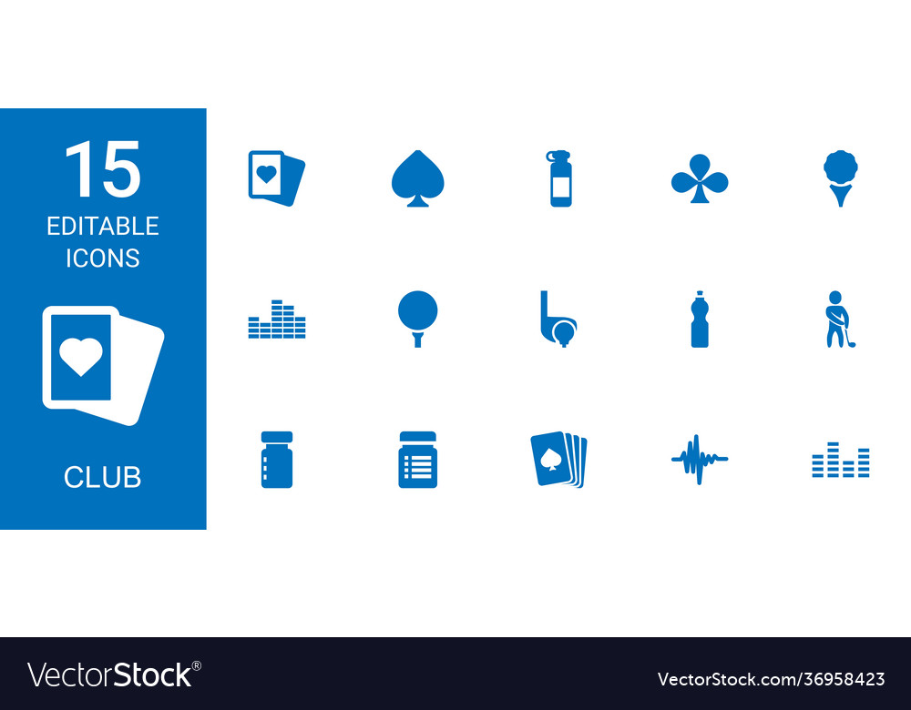 Club icons Royalty Free Vector Image - VectorStock