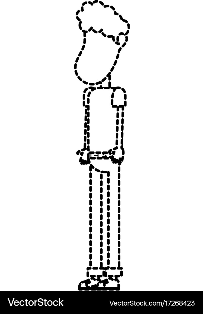 Dotted shape cute man with hairstyle design Vector Image