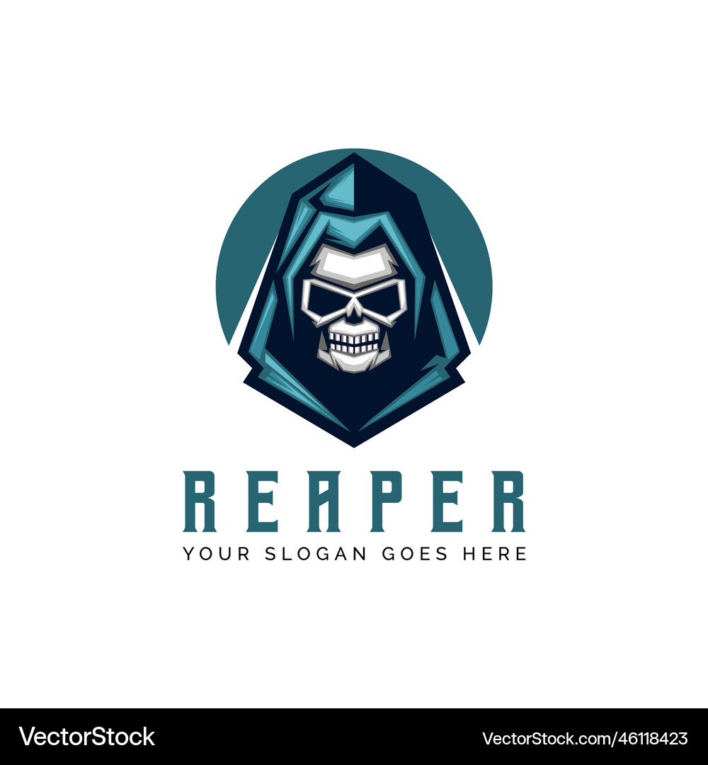 Grim reaper logo skull in modern style design Vector Image