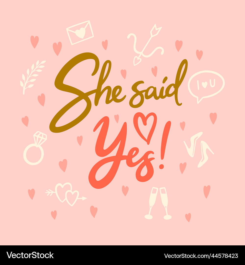 Hand drawn wedding party lettering Royalty Free Vector Image