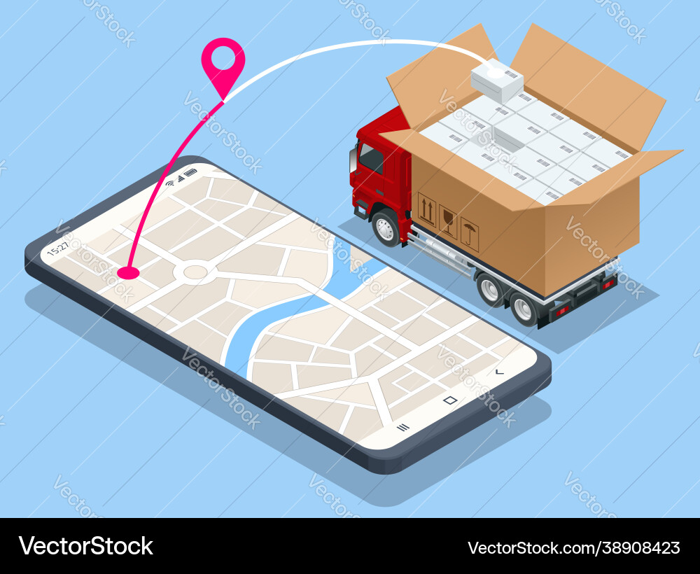 Isometric logistics and delivery concept delivery Vector Image