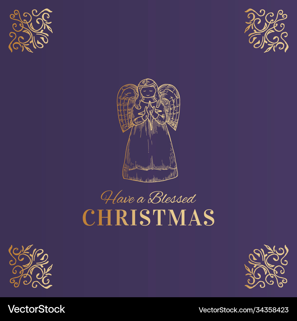 Merry christmas abstract classy label sign Vector Image