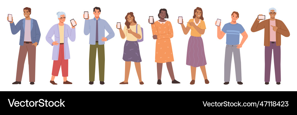 People show smartphone screen mobile phone Vector Image