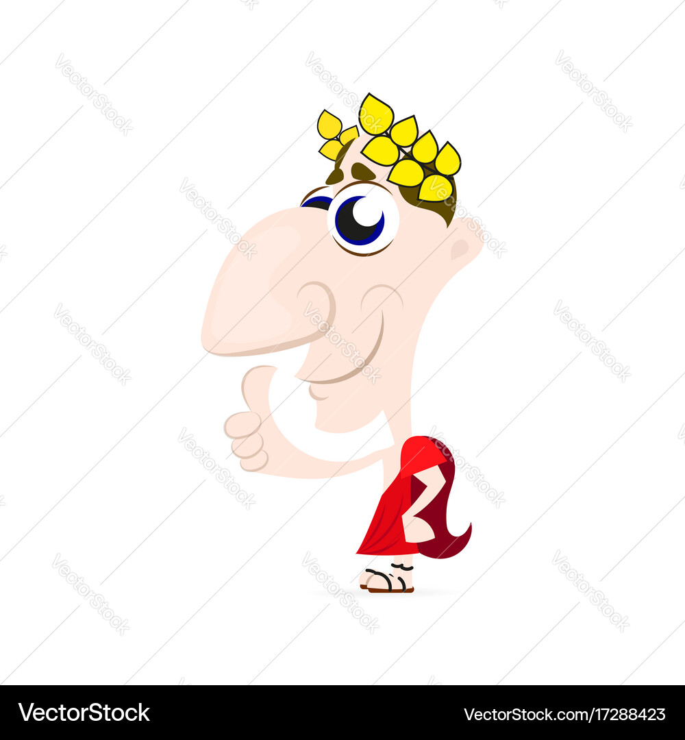 Roman emperor showing thumb up Royalty Free Vector Image