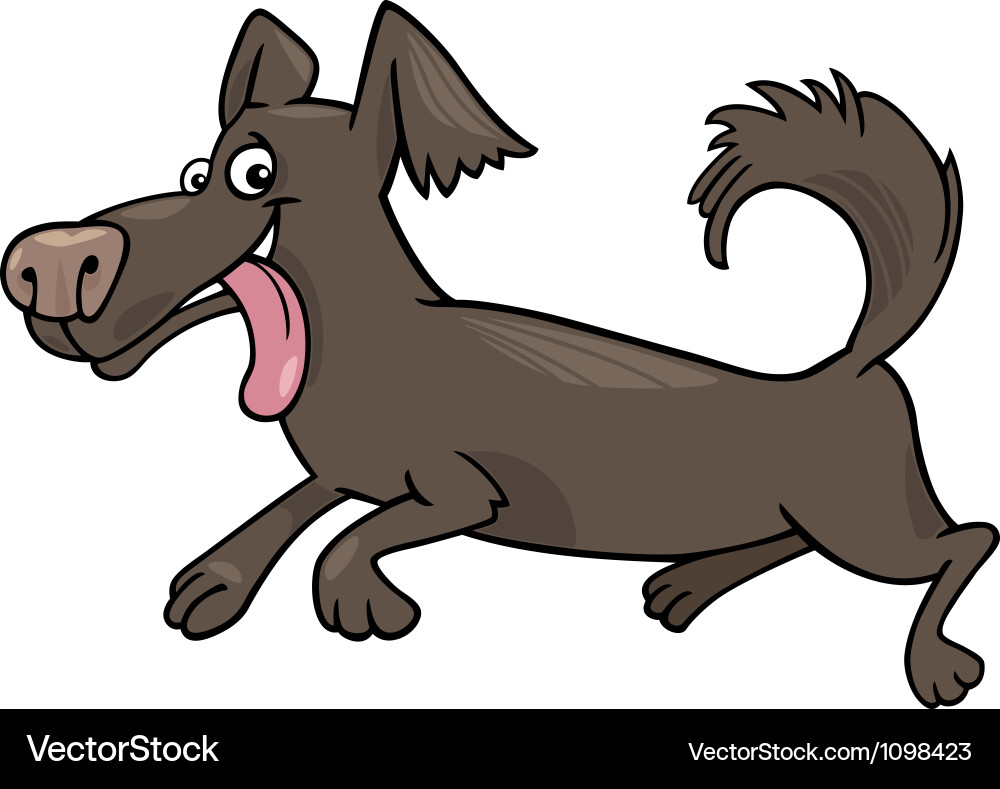 Running little dog cartoon Royalty Free Vector Image