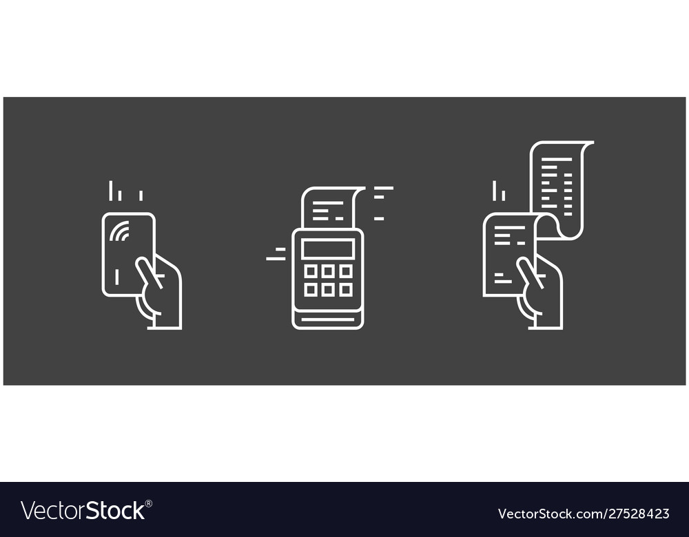 Set payment options elements in flat Royalty Free Vector