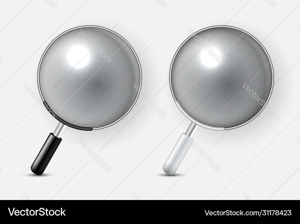Set two magnifying glass icons Royalty Free Vector Image