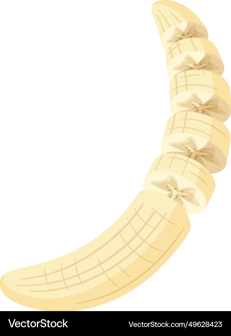 Sliced peeled banana Royalty Free Vector Image