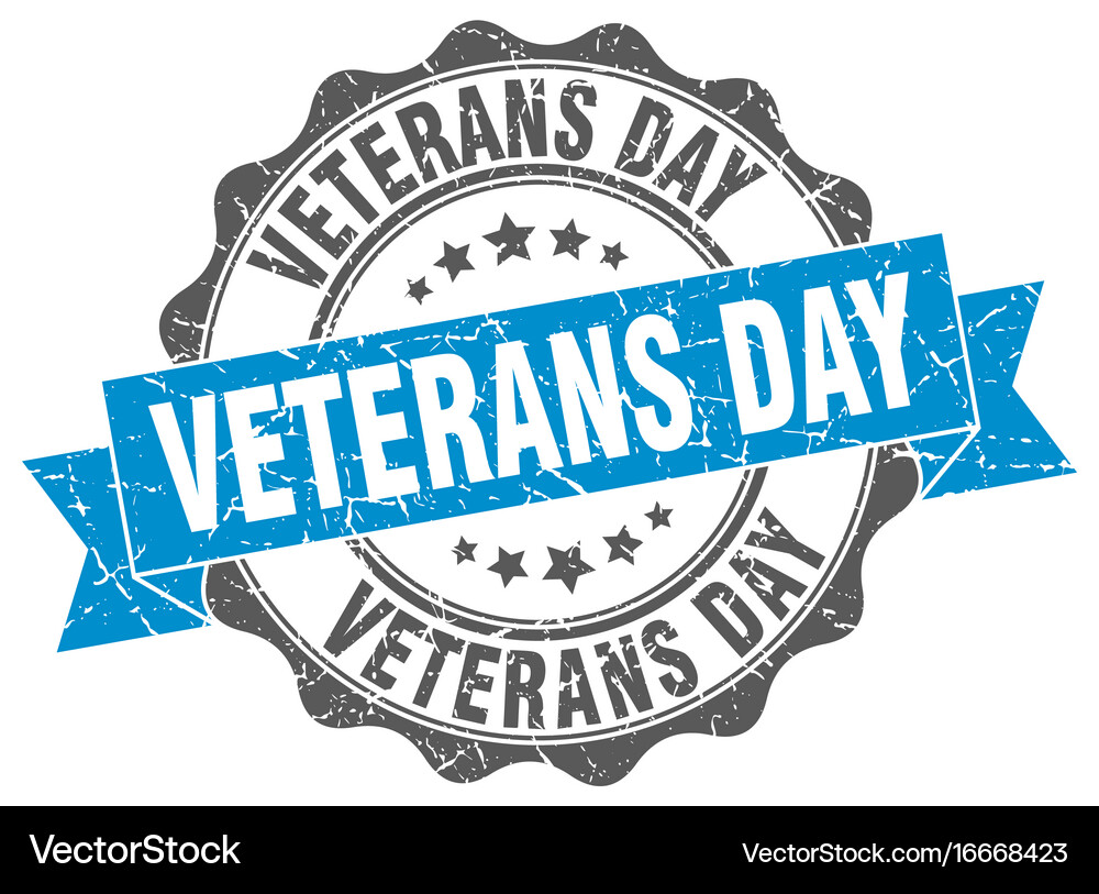 Veterans day stamp sign seal Royalty Free Vector Image