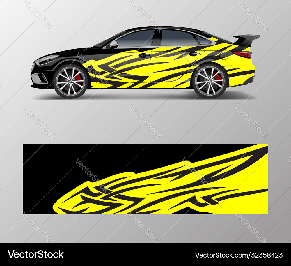 Wrap design for custom sport car racing Royalty Free Vector