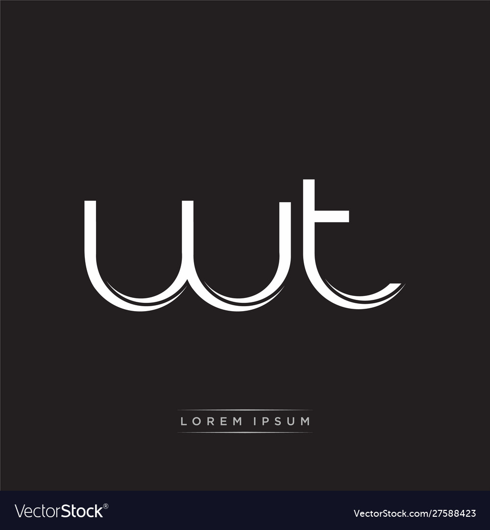Wt initial letter split lowercase logo modern Vector Image