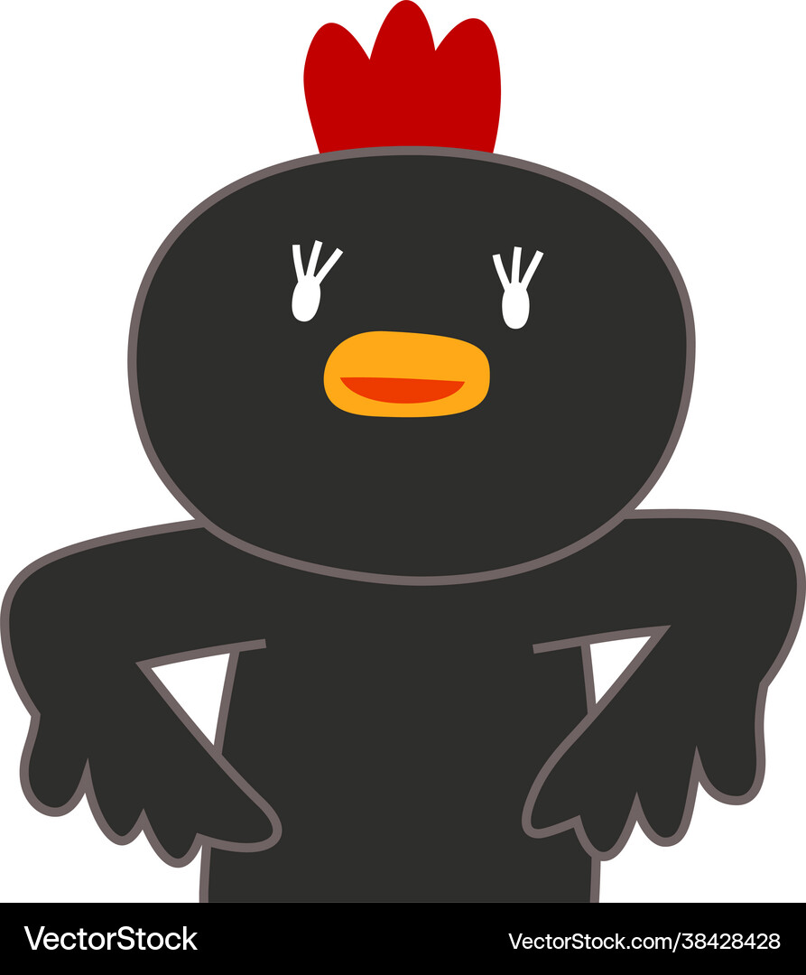 Black chicken that guides you pointing your Vector Image