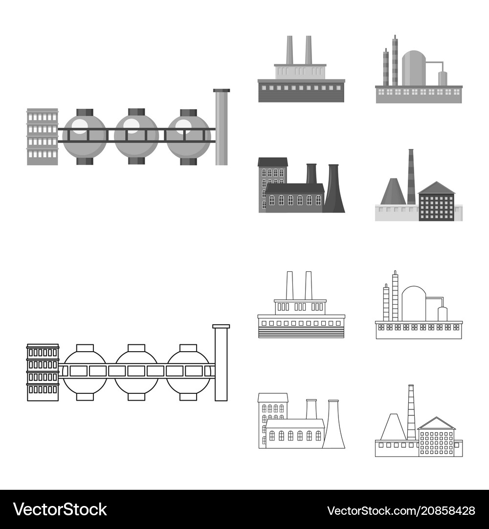 Industry productionfactory set collection icons Vector Image