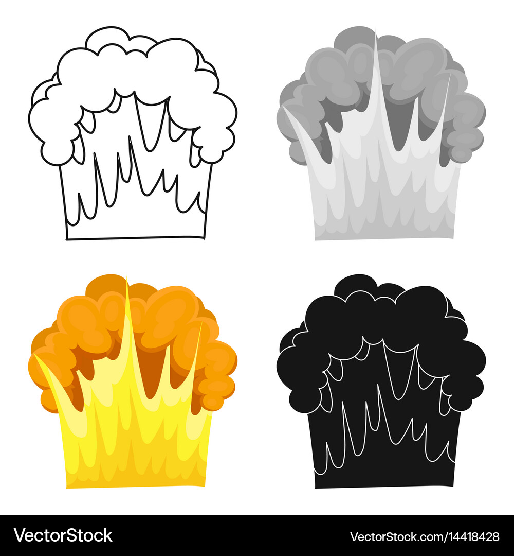 Nuclear explosion icon in cartoon style isolated Vector Image