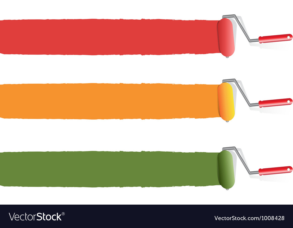 Paint rollers Royalty Free Vector Image - VectorStock