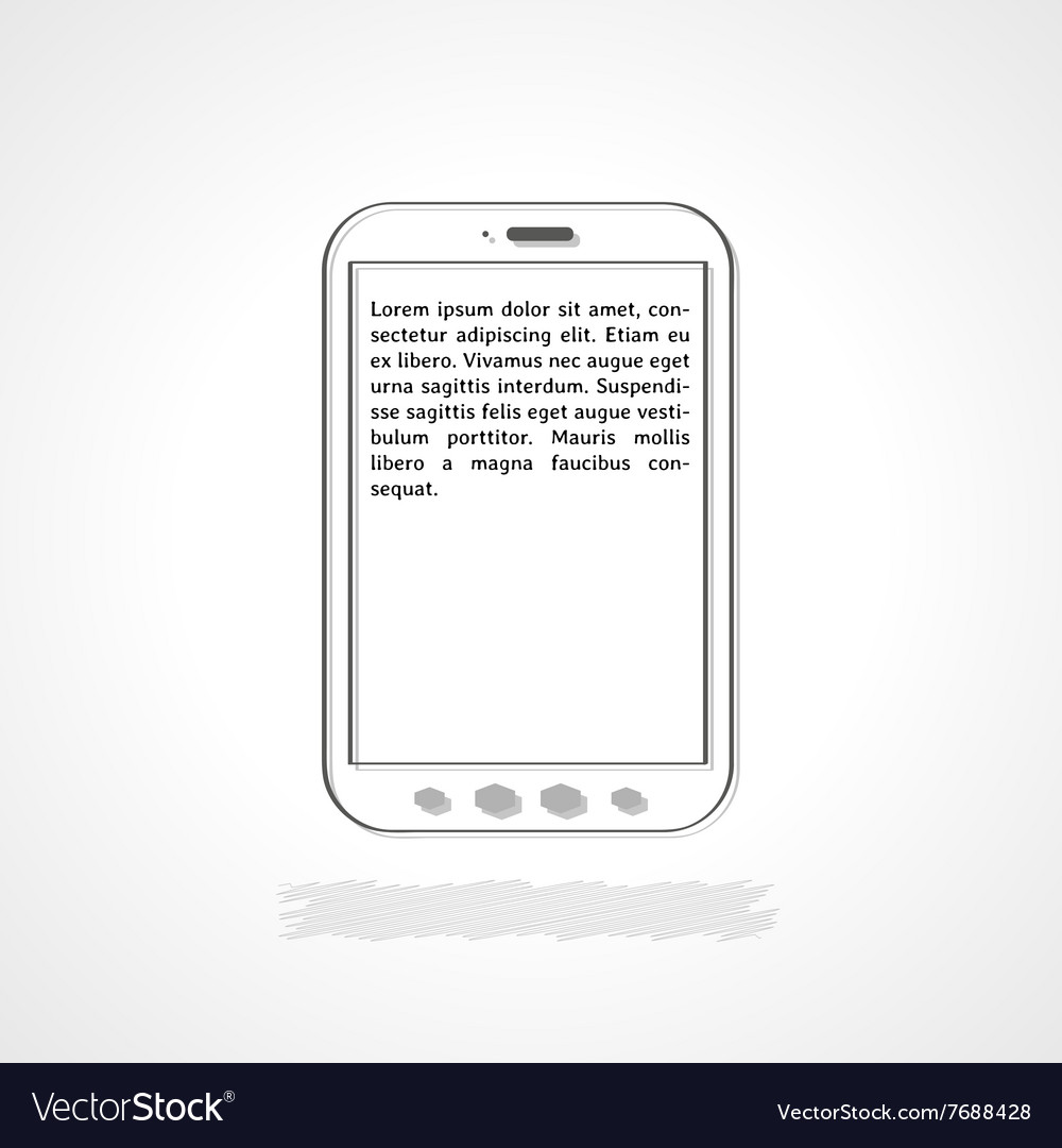 Phone with sample text Royalty Free Vector Image