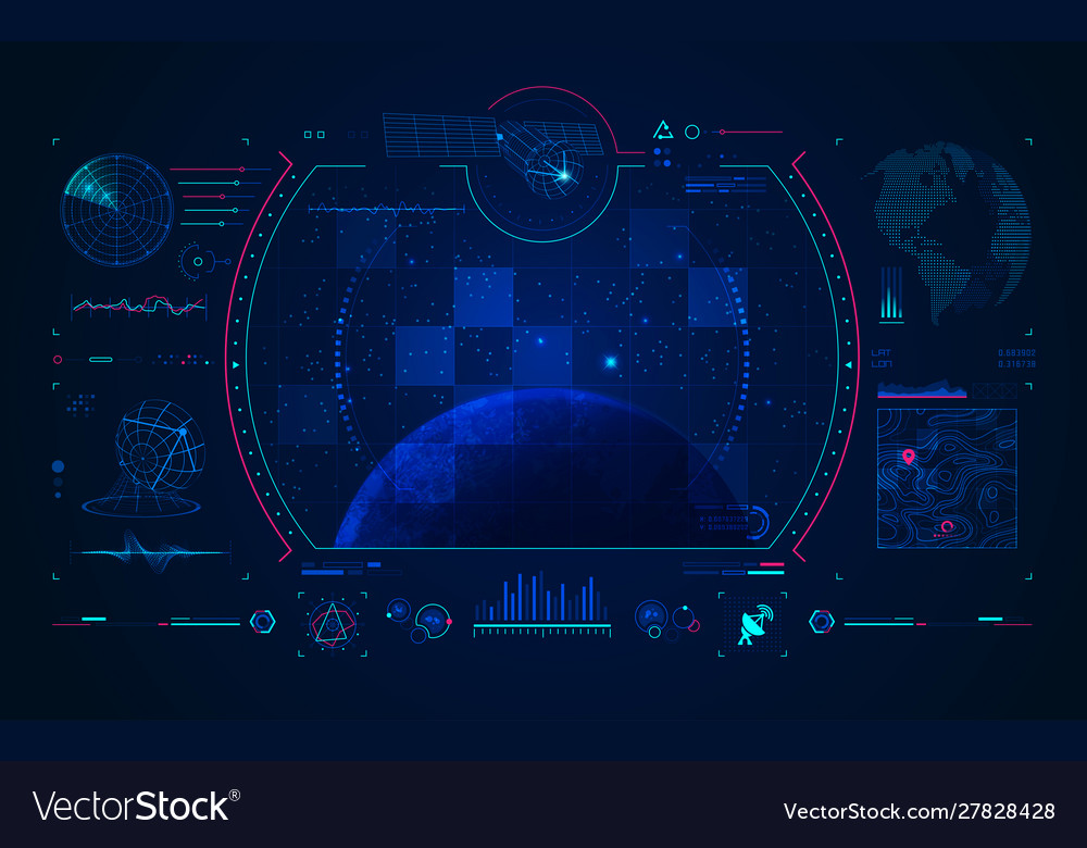 Satellite interface Royalty Free Vector Image - VectorStock