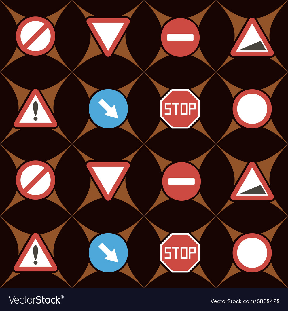 Seamless background with traffic signs Royalty Free Vector