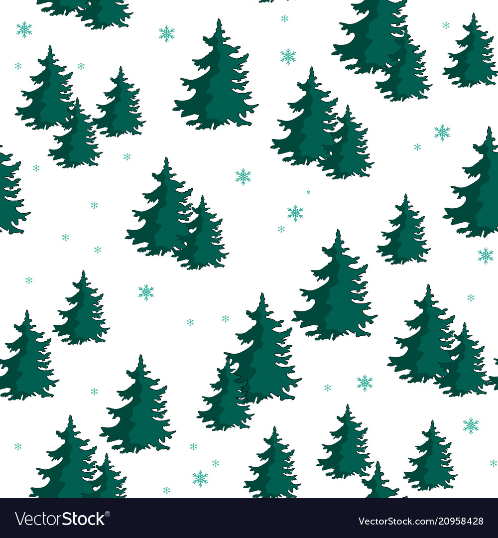 Seamless pattern with colorful fir trees Vector Image